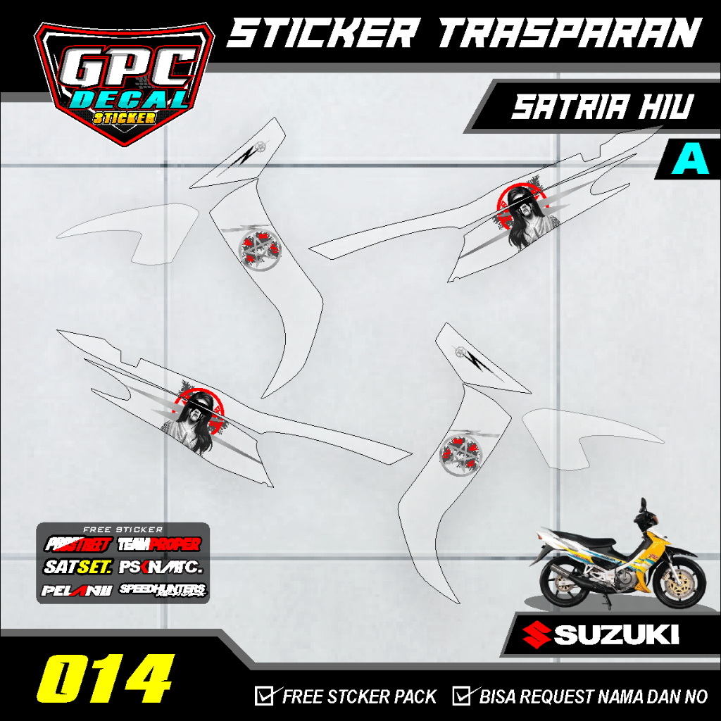 Jual STRIPING SATRIA HIU TRANSPARAN DESAIN LADY SATANIC MINIMALIS KEREN ...