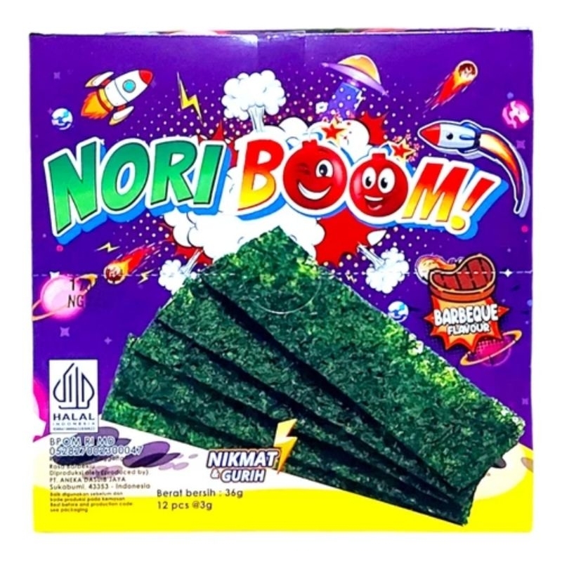 Jual Nori Boom Rumput Laut Panggang 12 x 3g | Shopee Indonesia