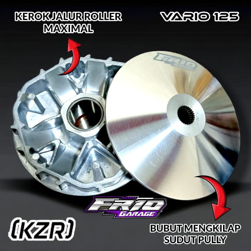 Jual PULLEY VARIO CUSTOM 1 SET BUBUT + KEROK JALUR PART ORIGINAL PULI ...