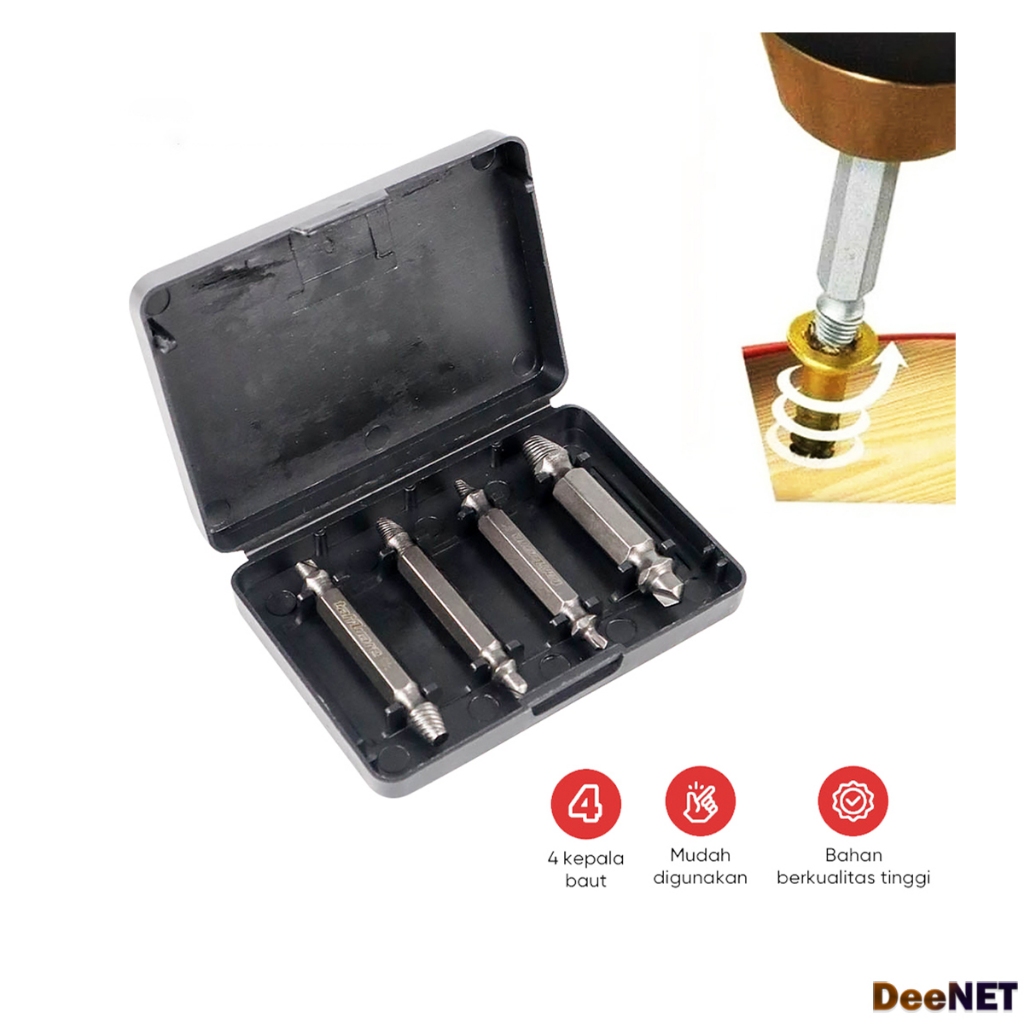 Jual Alat bantu cabut baut sekrup Screw Extractor Broken Striped Screw ...