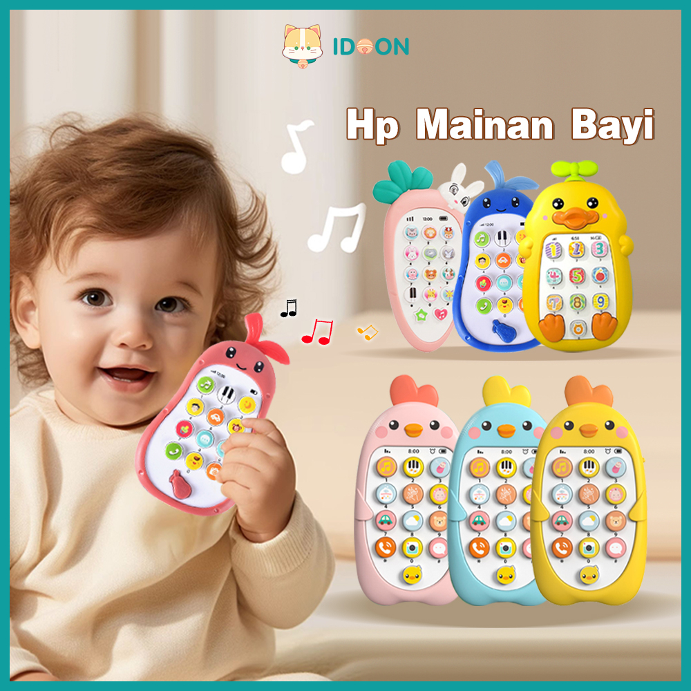 Jual IDOON Telepon mainan bayi silikon dengan lampu dan musik mainan ...
