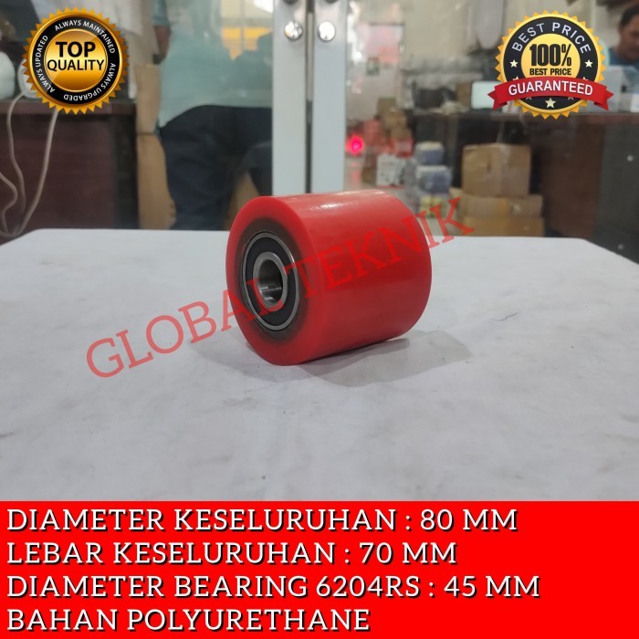 Jual Roda Troley Hand pallet Pu 80 x 70 Roda Hand Pallet 80 X 70 mm PU ...