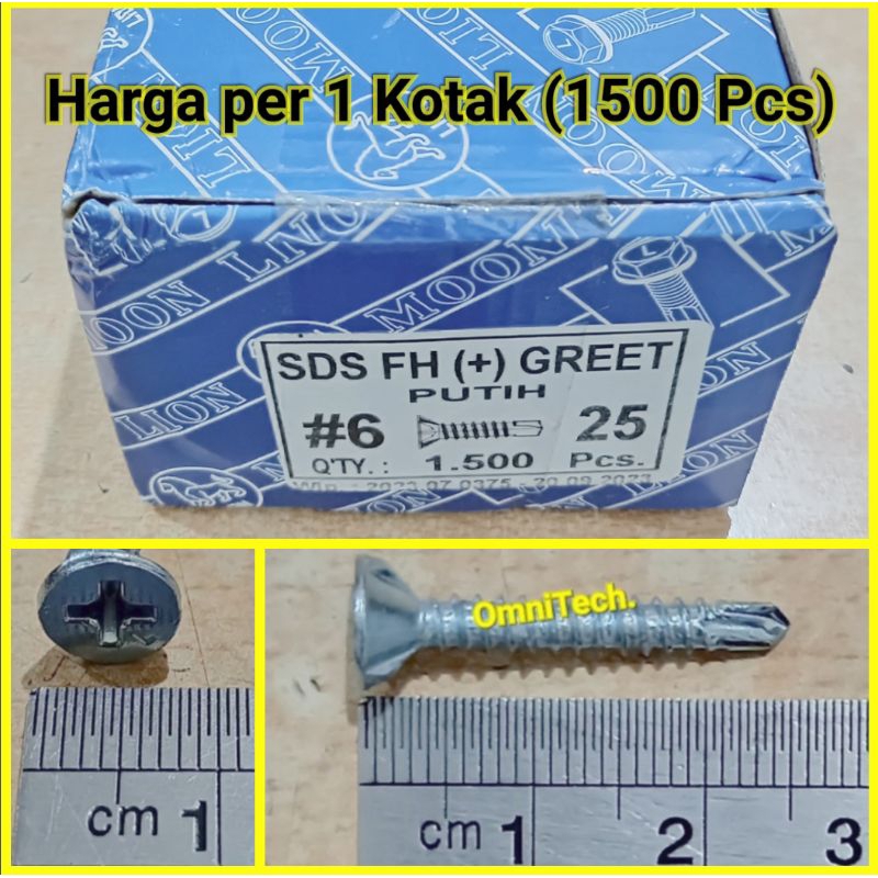 Jual Sekrup SDS FH + GRC Kalsi Calci 6 x 25 mm 6x1" 6x25 Moon Lion 2 ...