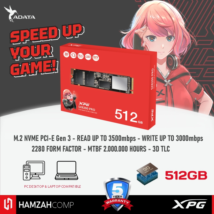 Jual SSD Adata XPG SX8200 PRO 512GB SX8200PRO 512 GB NVME M2 | Shopee ...