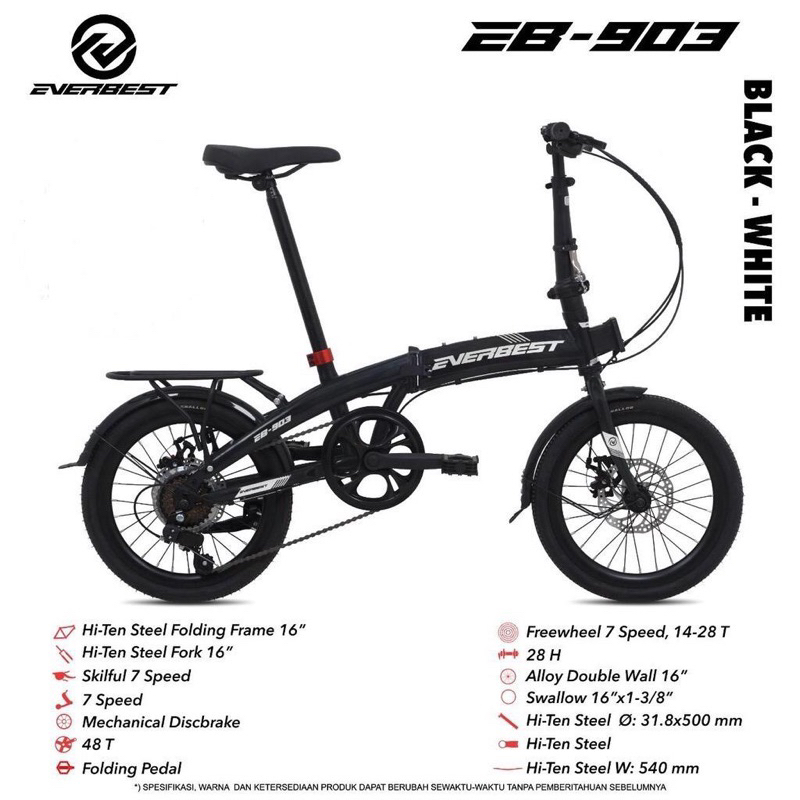 Jual Sepeda Lipat 16 inch Everbest | Shopee Indonesia