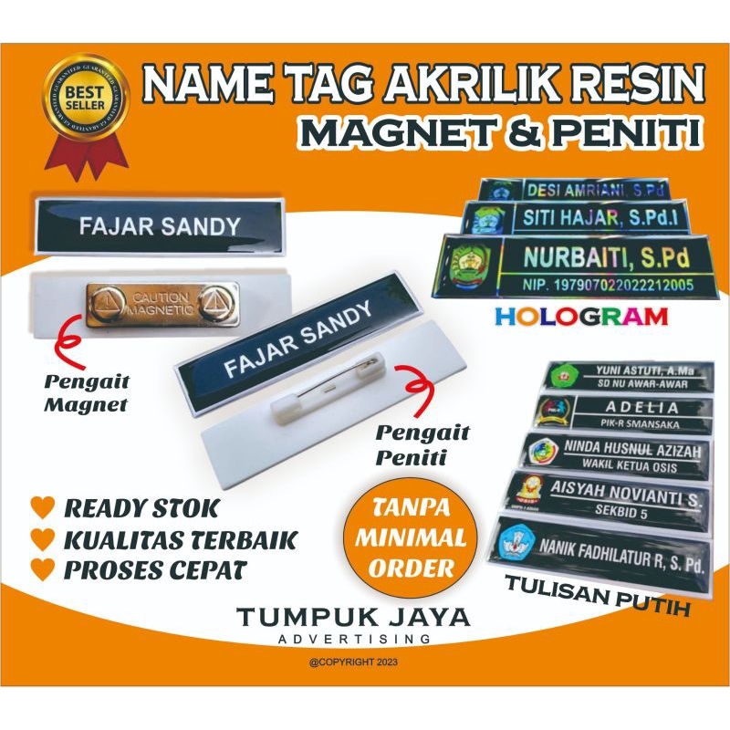 Jual NAMA DADA NAME TAG PDH ASN TNI NAMA DADA AKRILIK NAMA DADA RESIN ...