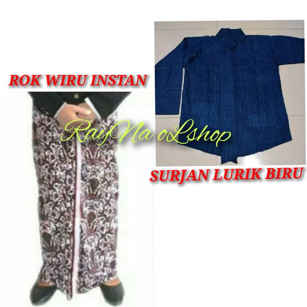 Jual PAKETAN BAJU ADAT JAWA PRIA, SURJAN LURIK BIRU+ ROK BATIK WIRU INSTAN, PAKAIAN TENUN MODERN ...