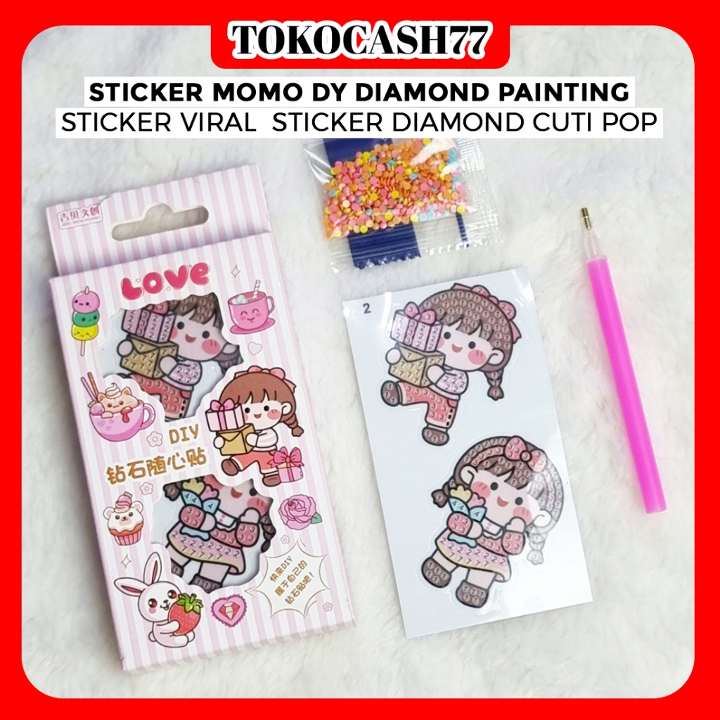 Jual STICKER MOMO DY DIAMOND PAINTING STICKER VIRAL / STICKER DIAMOND ...
