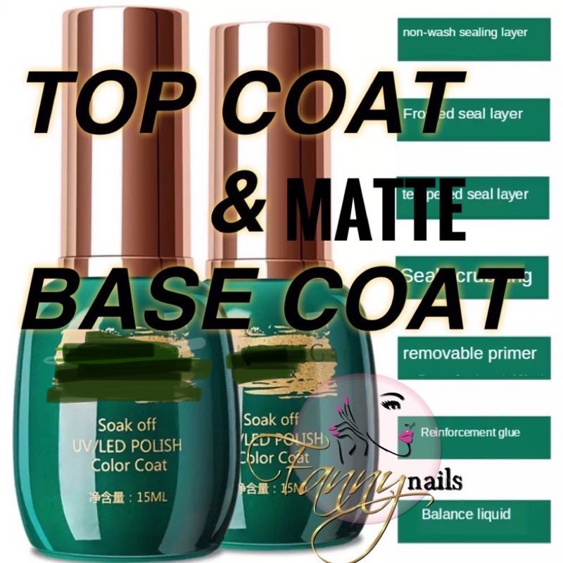 Jual CHARZIEG KUTEK GEL 15ML BOTOL HIJAU GEL POLISH TOP COAT BASE COAT ...