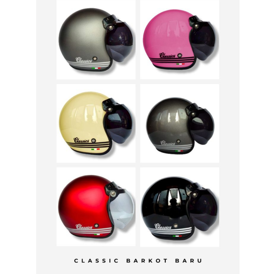 Jual HELM CLASSIC BARKOT DEWASA MURAH SNI FULL LEHER MURAH PRIA WANITA ...