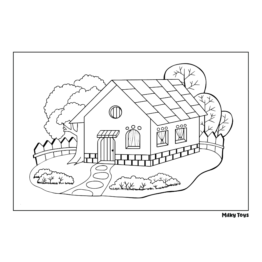 Jual Kertas mewarnai gambar anak tema RUMAH - mewarnai anak PAUD A4 ...