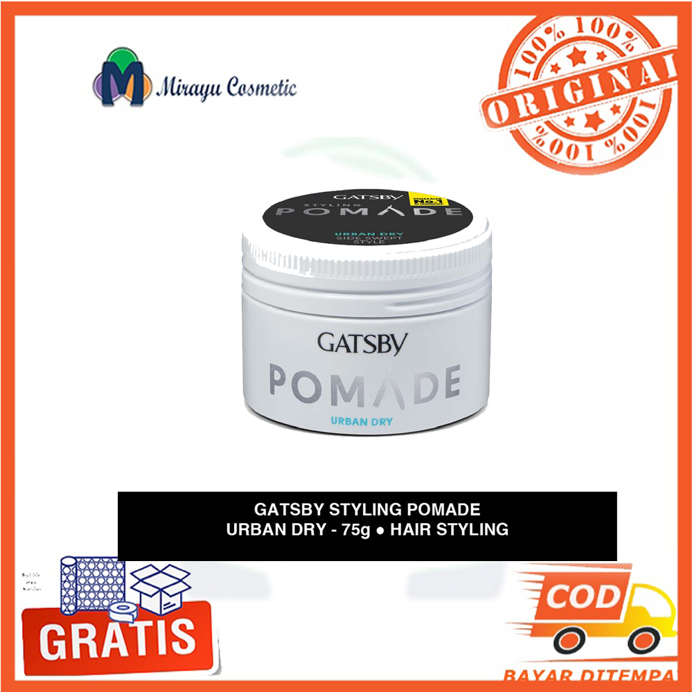 Jual GATSBY Styling Pomade Pomed Pomad Urban Dry 75gr Putih Rambut Basah | Shopee Indonesia