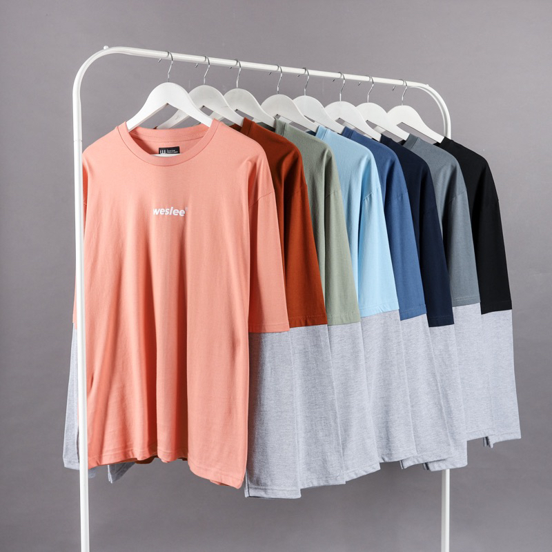 Jual Kaos Lengan Panjang Pria / Wanita Double Layer | Shopee Indonesia