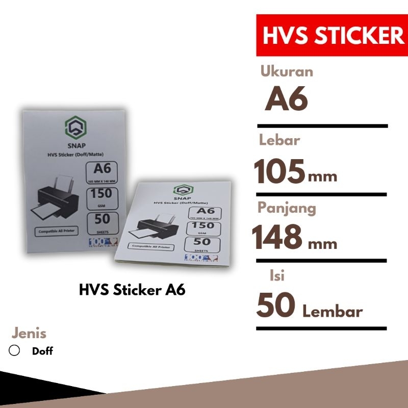 Jual Kertas HVS Sticker A6 Print Resi Label Pengiriman Market Place isi ...