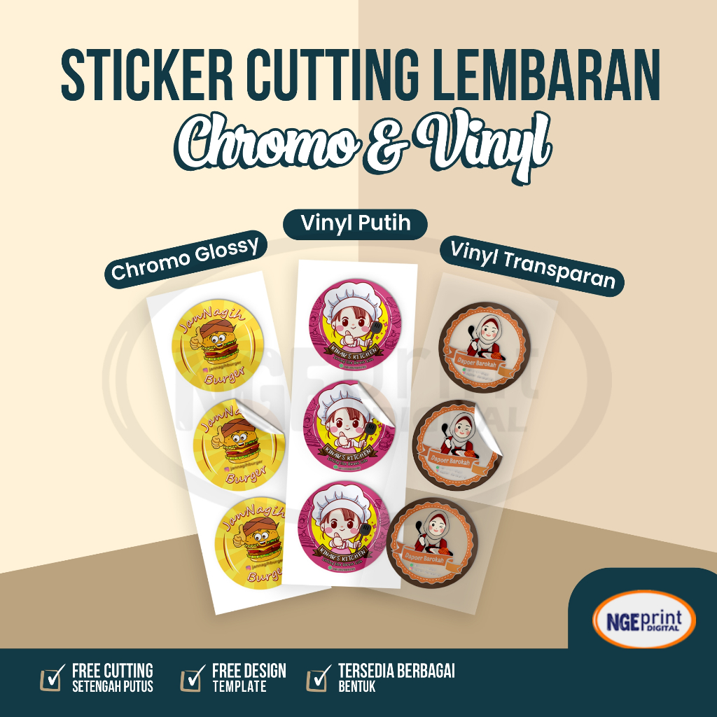 Jual [BEBAS PILIH BAHAN] Sticker Label Makanan Murah / Cetak Stiker ...