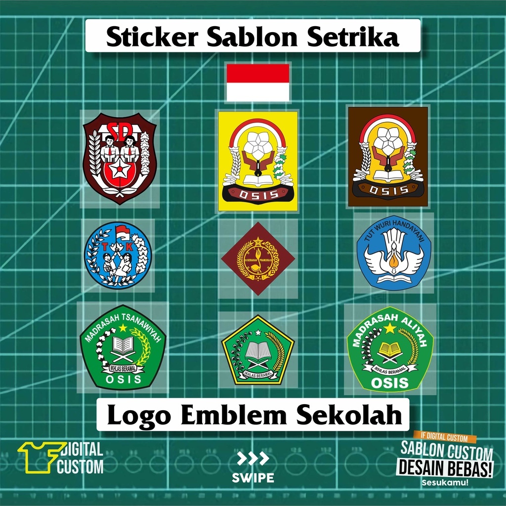 Jual Stiker Kain Sticker Sablon Setrika DTF Logo Emblem Bet Sekolah TK ...