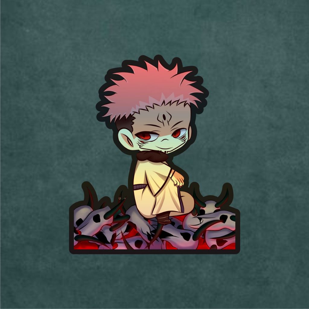 Jual Stiker Anime Hologram Sukuna Chibi Kawai Jujutsu Kaisen Case Hp ...