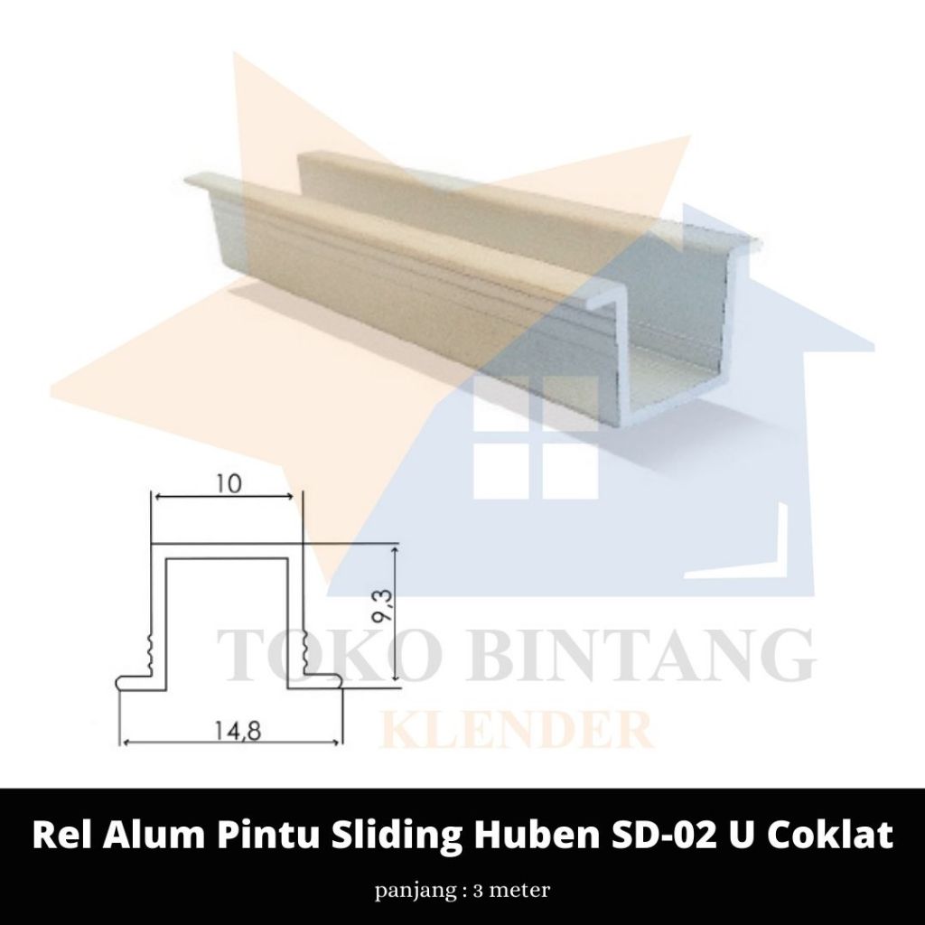 Jual Rel Alum Pintu Sliding Huben SD-02-U Coklat | Shopee Indonesia