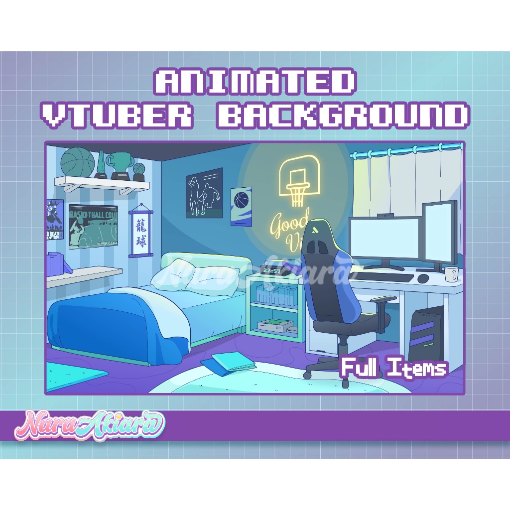 Jual Animated Background Vtuber Elegan | Virtual Background Livestream ...