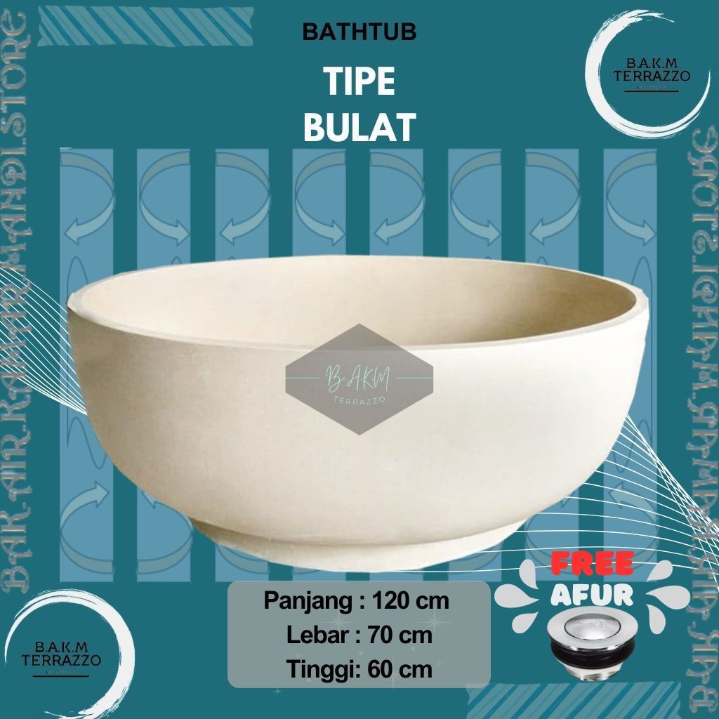 Jual B.A.K.M BATHTUB TERRAZZO TIPE BULAT - BATHTUB SPA - BATHTUB BALI ...