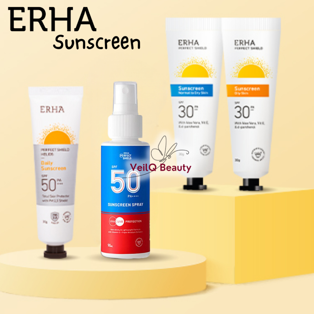 Jual ERHA Sunscreen Series Perfect Shield Helios Water Resistant Normal to Dry Skin & Oily Skin ...