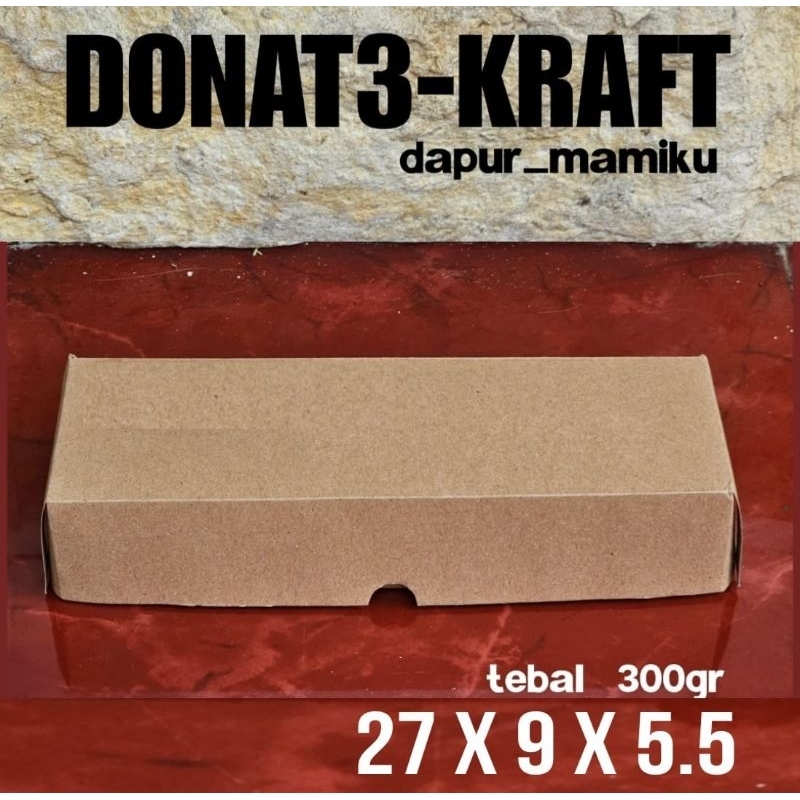 Jual Donat-3 Kraft / Pink / Putih / Kotak Dos Kue Cake Roti Donat isi 3 ...