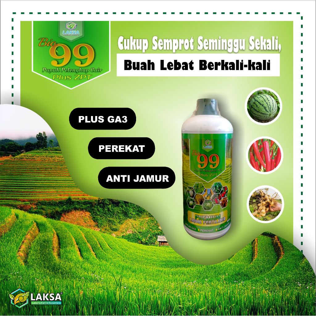 Jual BIO 99 PUPUK Pelengkap Cair plus ZPT 1liter (Harga bisa berubah ...