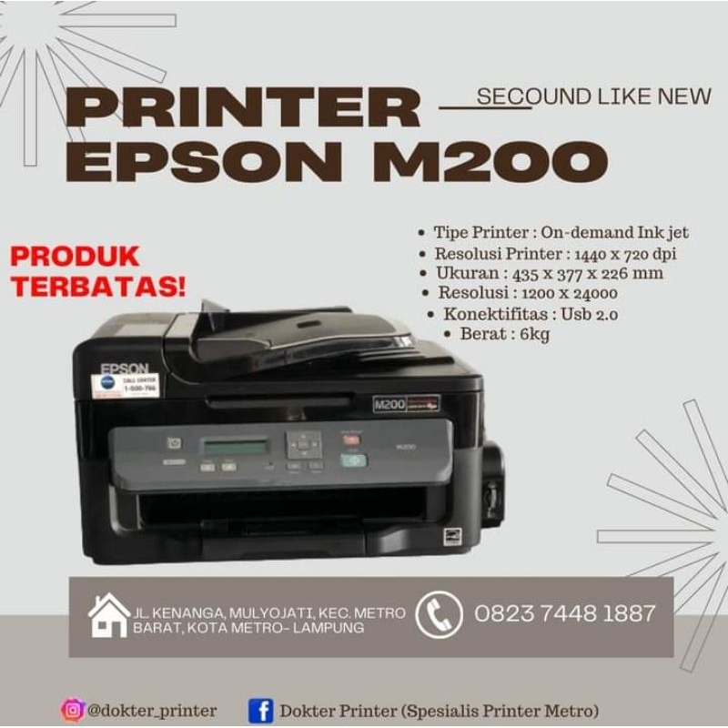 Jual Printer Epson M200 Print Scan Copy ADF F4 | Shopee Indonesia