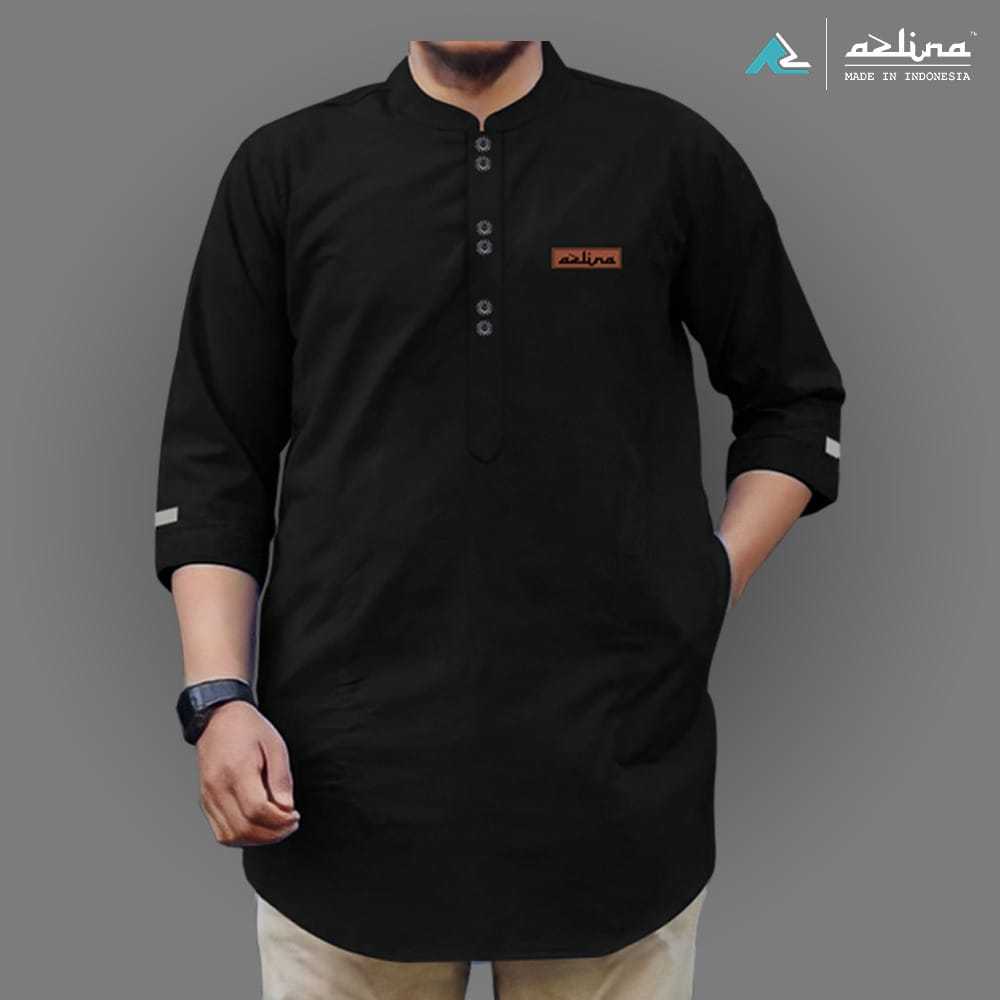 Jual Baju Koko Pria Kurta Hitam Pakistan Lengan 3/4 Bahan Cotton ...