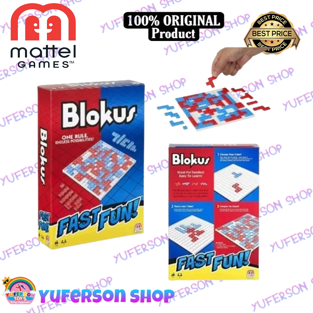 Jual Mattel Games Fast Fun Blokus GLM92 / Strategy Game / Board Game ...