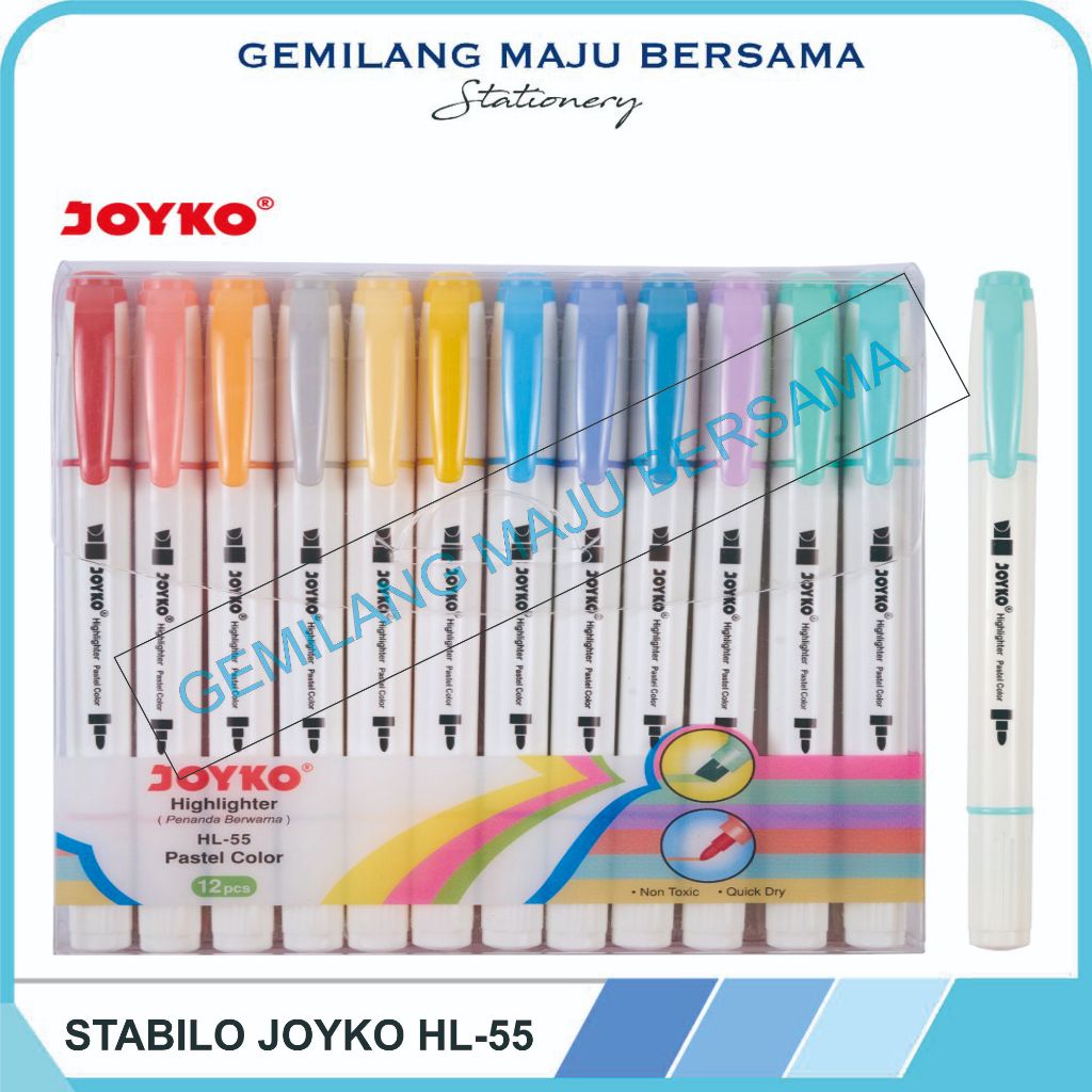 Jual Highlighter Stabillo Penanda Joyko HL 55 (Per Set Isi 12 Pcs/Warna) | Shopee Indonesia