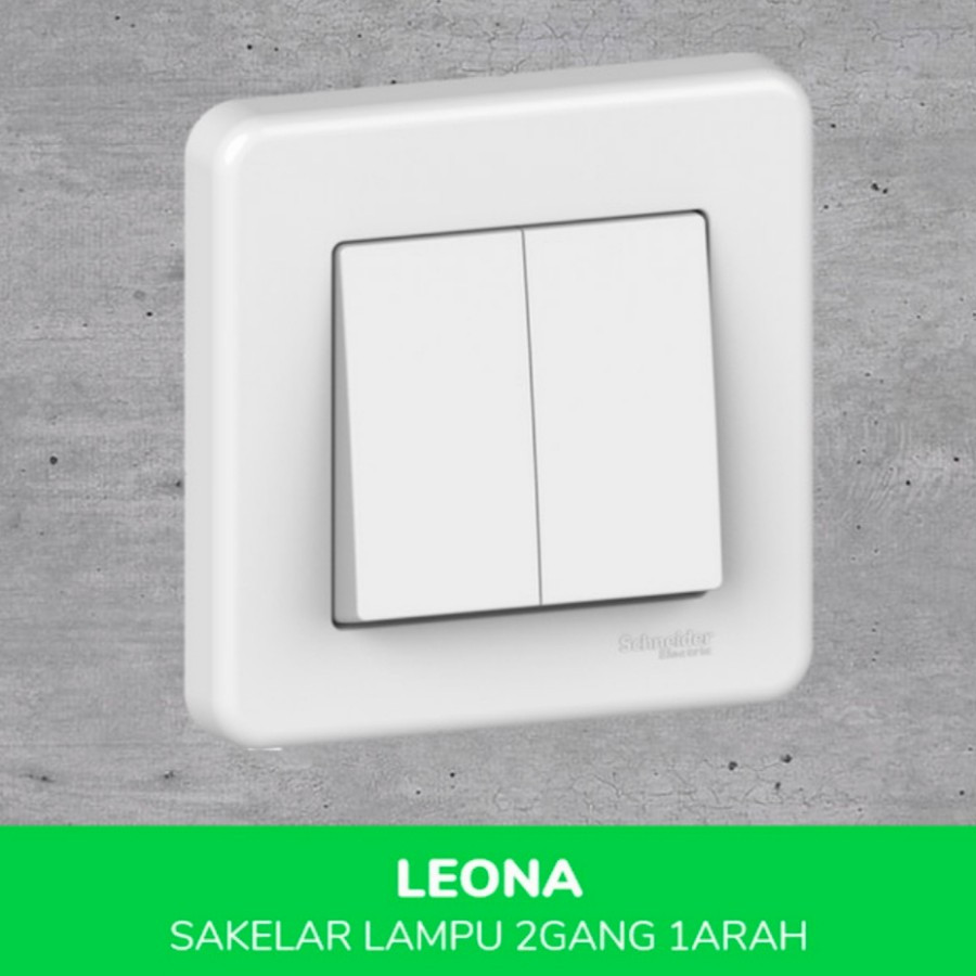 Jual Saklar Seri / Double / 2 gang 1 arah SCHNEIDER LEONA LNA0300321 ...