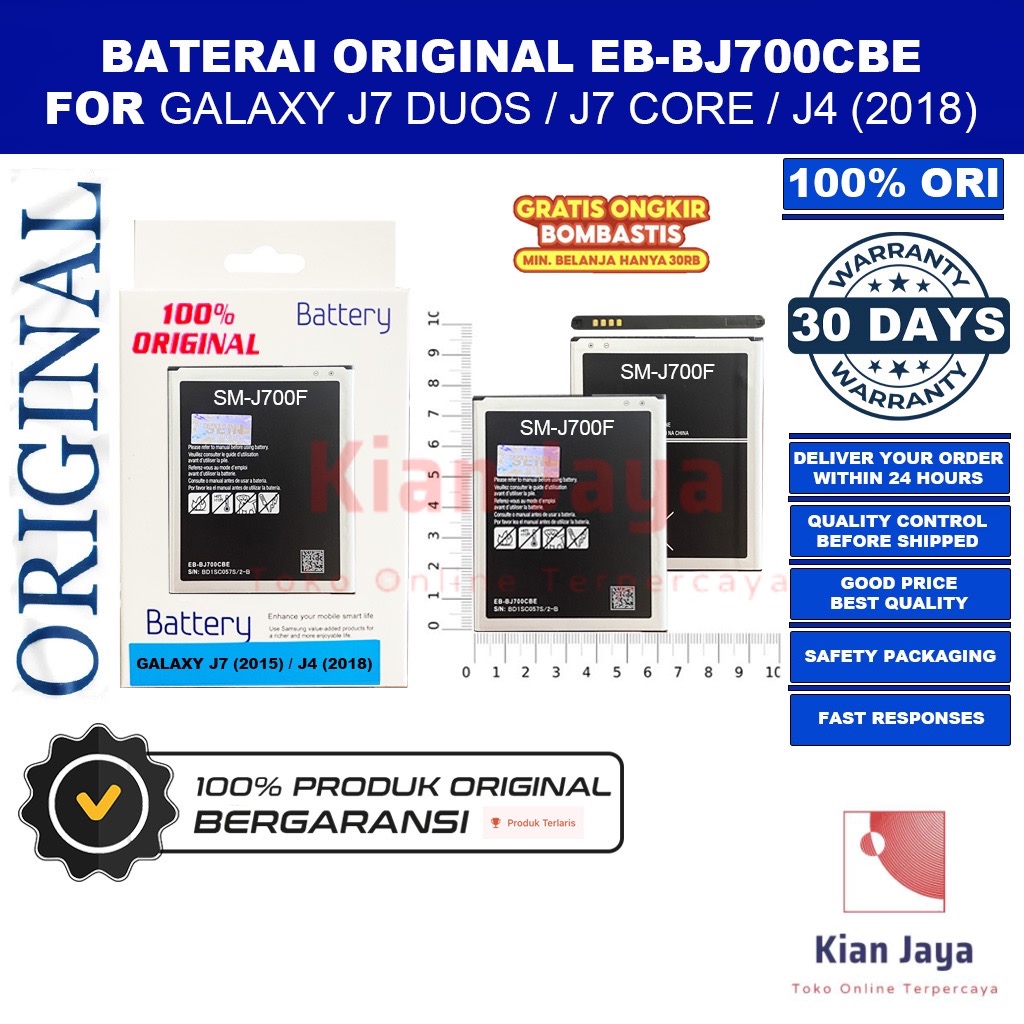Jual [Garansi 100% Ori] Baterai Galaxy J7 2015 / J7 Duos, SM-J700F ...