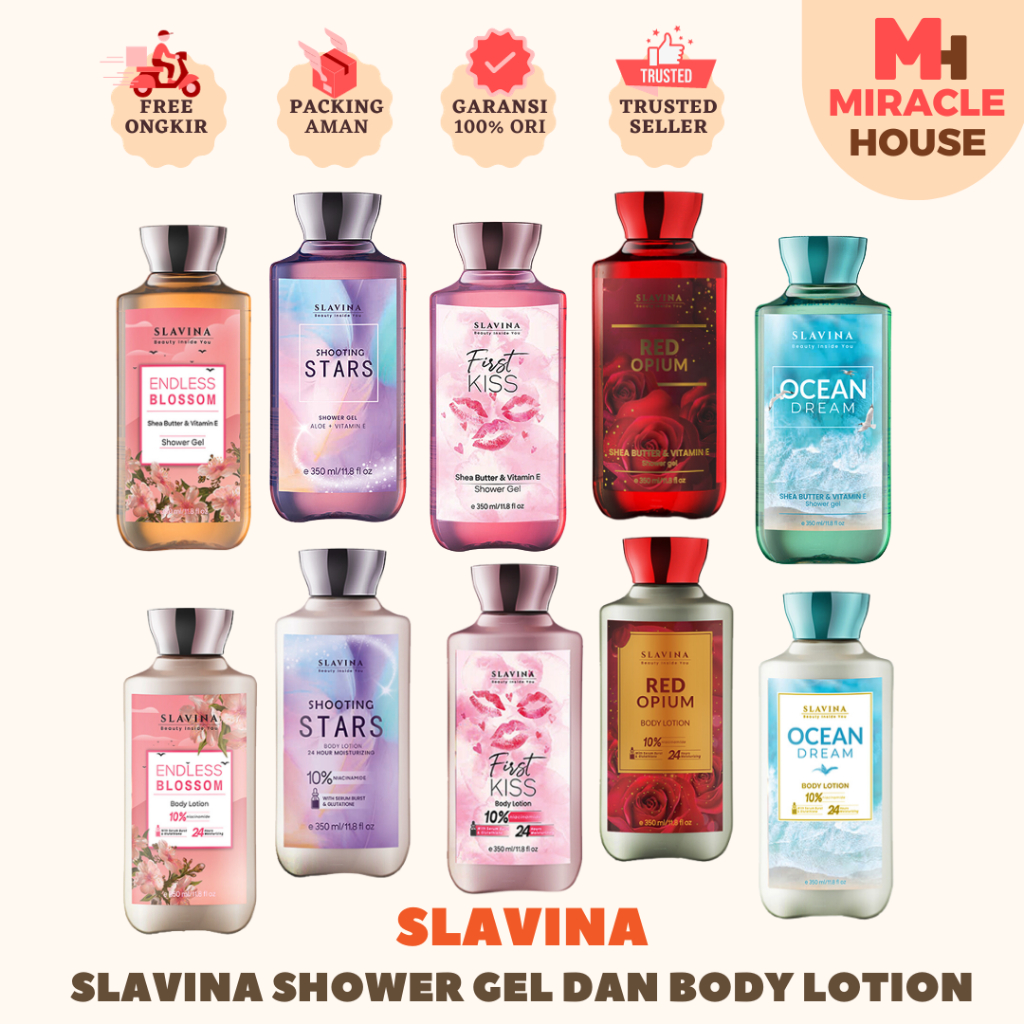 Jual SLAVINA SHOWER GEL BODY LOTION RED OPIUM ENDLESS LOVE FIRST KISS ...