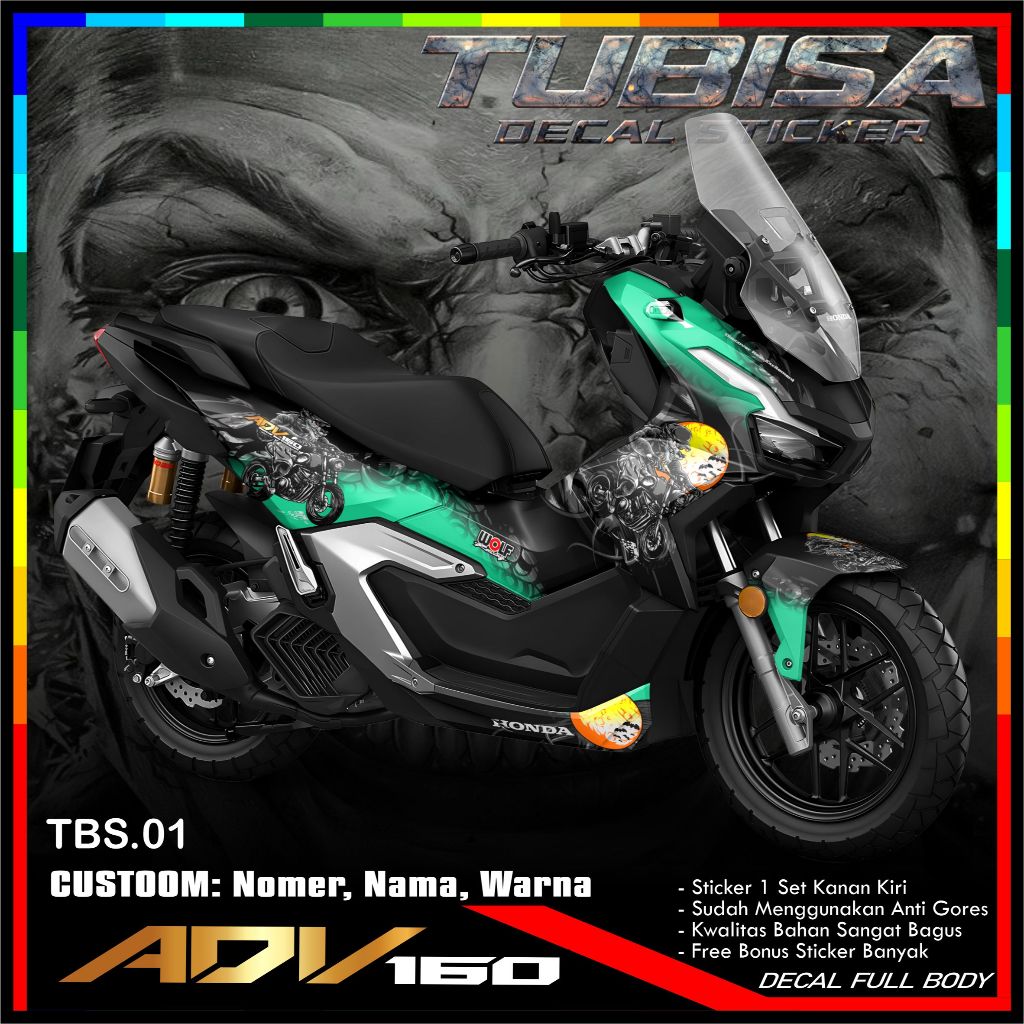 Jual Decal Sticker Striping Full Body ADV 160 Premium Racing. TBS.01 ...