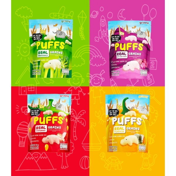 Jual Grinny Puffs Real Grains / Snack Anak 12m+ - 60 g (Tersedia varian ...