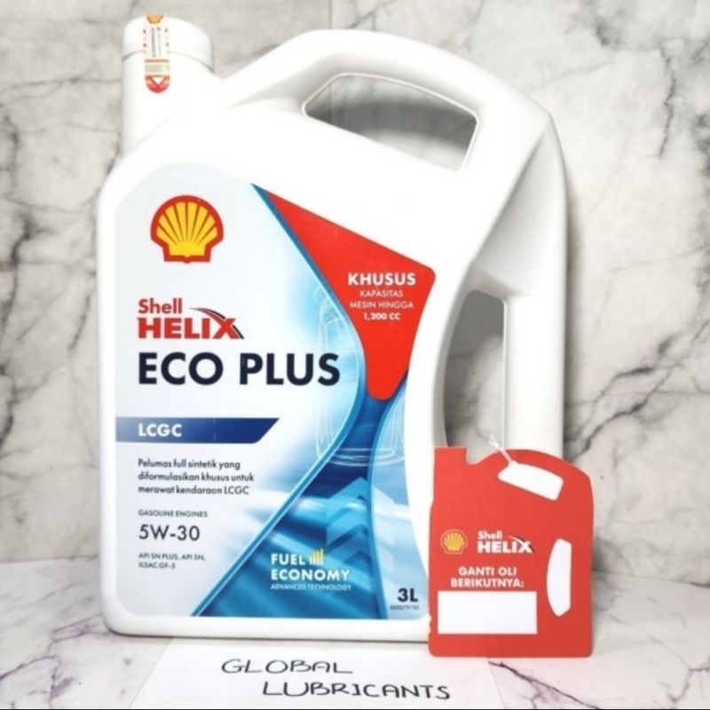 Jual Shell Helix ECO PLUS 5W-30 3 Liter (Oli Mesin LCGC Full Synthetic ...