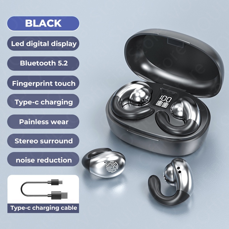 Jual S29 TWS Tulang Konduksi Bluetooth 5.2 Earphone Nirkabel Headphone Telinga-Klip Anting ...