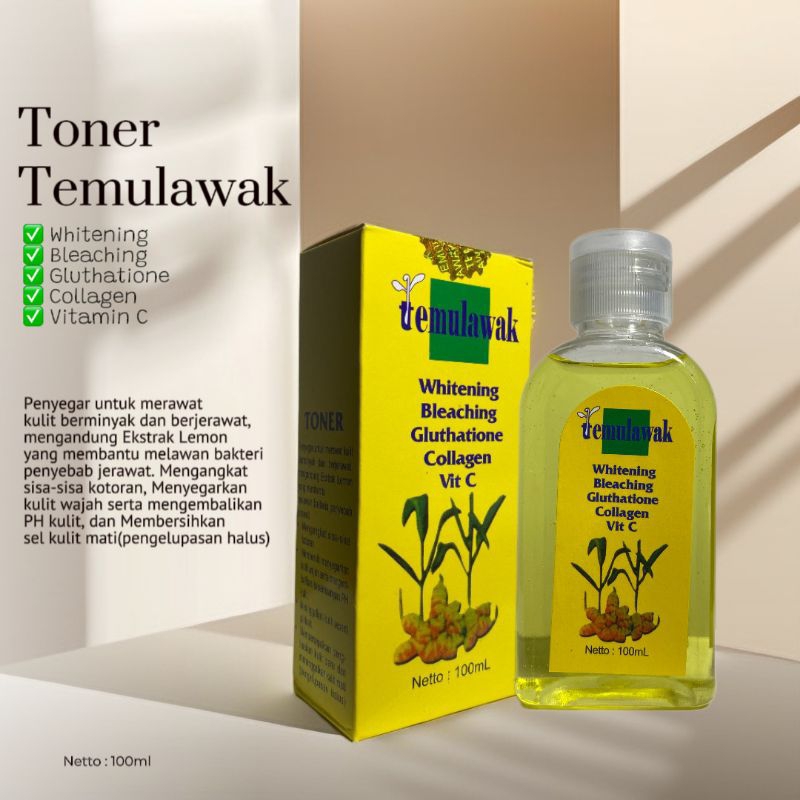 Jual Toner Temulawak Holo Emas Besar botol Kuning Original 100 Ml ...