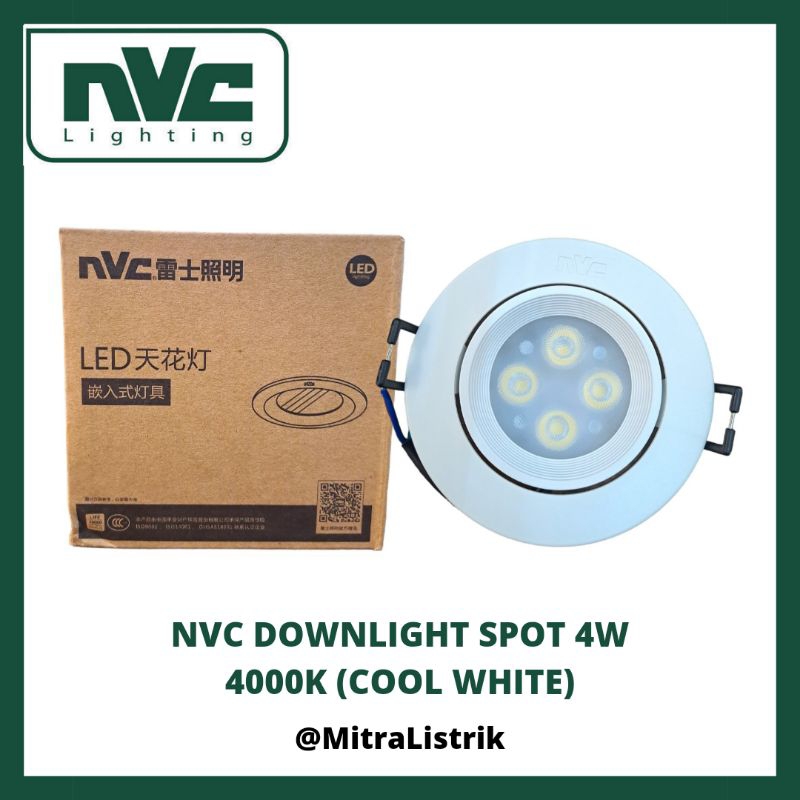 Jual LAMPU DOWNLIGHT LED 4W 4000K COOL WHITE(SEMU KUNING) - NVC NLED1144ND | Shopee Indonesia