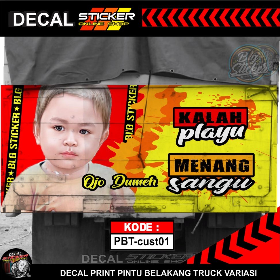 Jual STICKER PINTU BELAKANG TRUCK VARIASI UKURAN FOTO TULISAN BEBAS ...