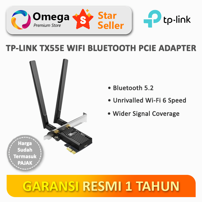 Jual TP-Link Archer TX55E AX3000 Wi-Fi 6 Bluetooth 5.2 PCIe Adapter ...