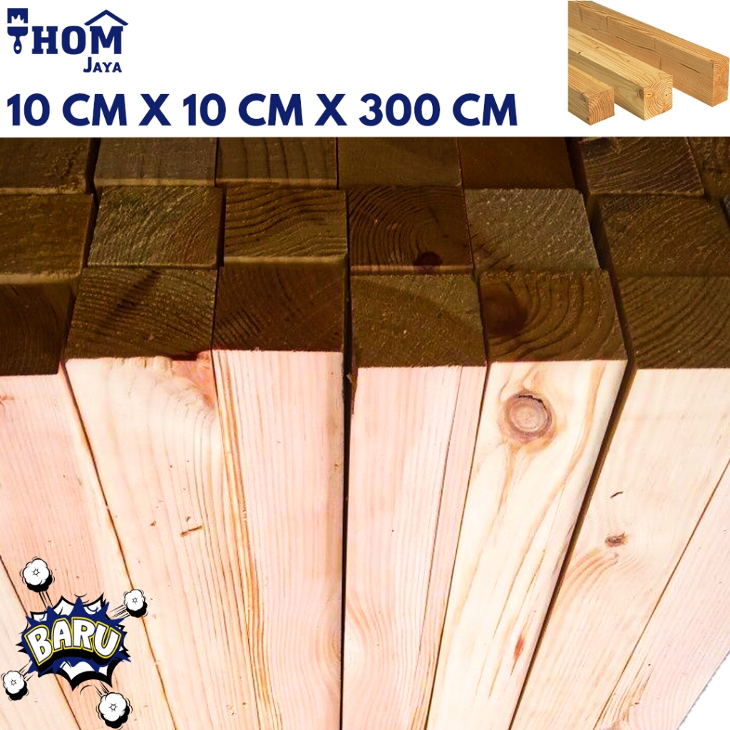 Jual KAYU BALOK / KAMPILAN - 10 X 10 - PANJANG 3 METER | Shopee Indonesia