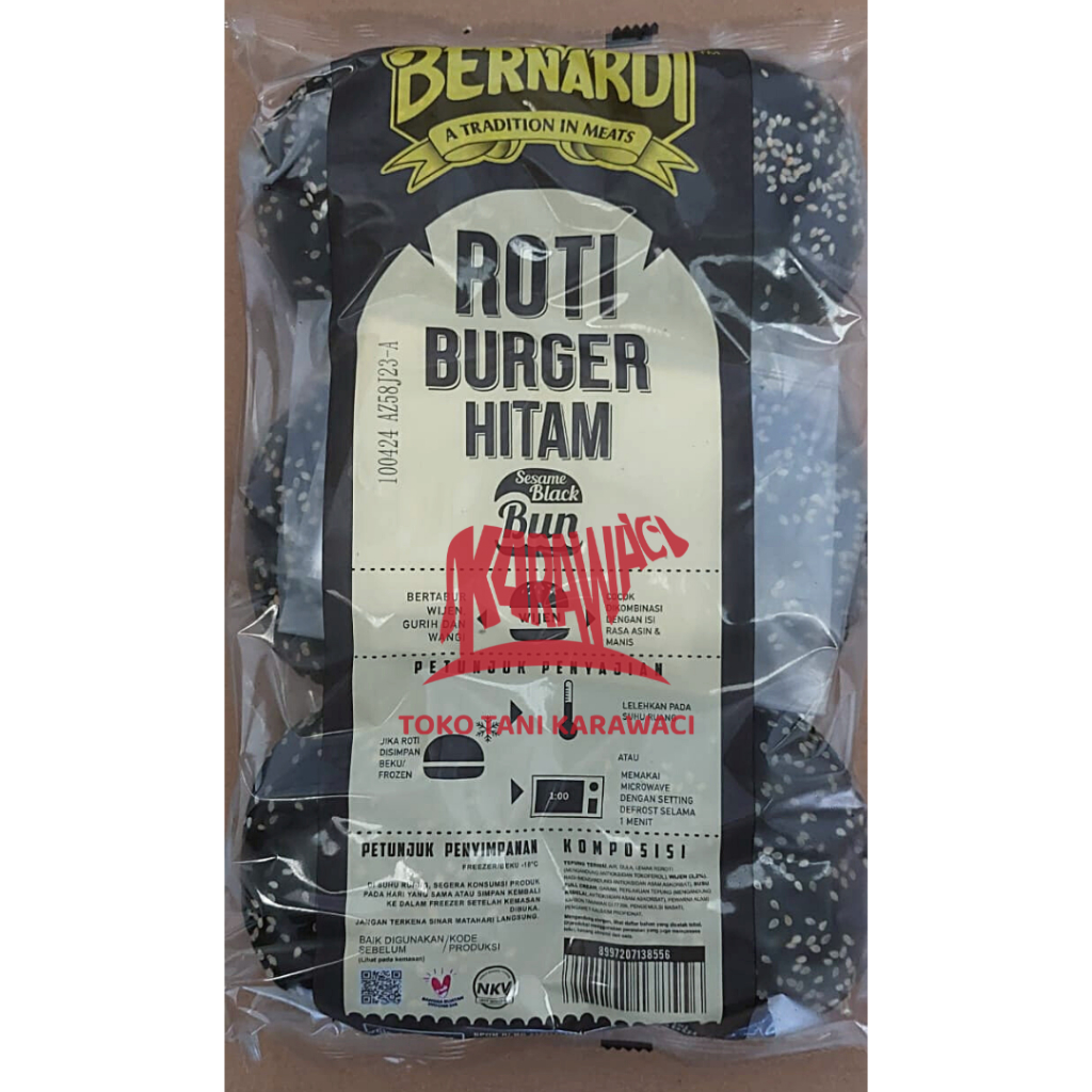 Jual BERNARDI Roti Burger Hitam Wijen / Black Burger Buns with Sesame ...