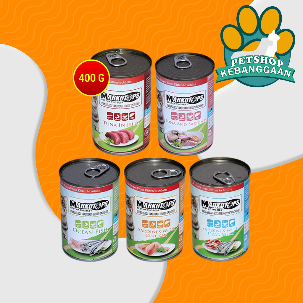 Jual Makanan Kucing Markotop Kaleng 400gr Wet Can Adult Cat Food ...