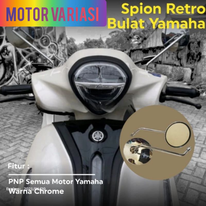 Jual Spion Grand Filano Model Bulat Tangkai Panjang Spion Yamaha Fazzio ...