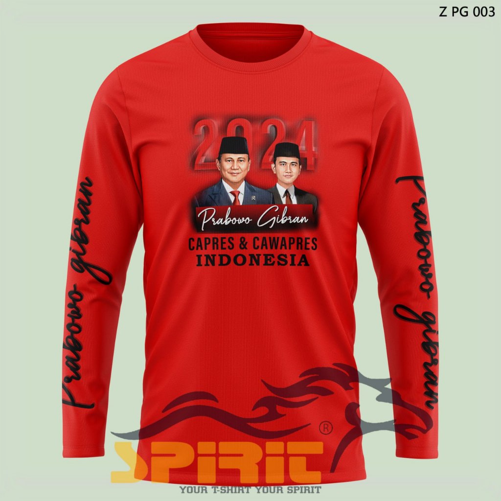 Jual Baju Prabowo Gibran Kaos Prabowo-Gibran 2024 Terbaru Lengan Panjang Katun Combat 24s ...