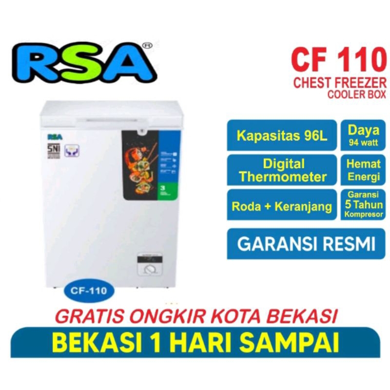 Jual Freezer box RSA CF110 putih chest freezer | Shopee Indonesia