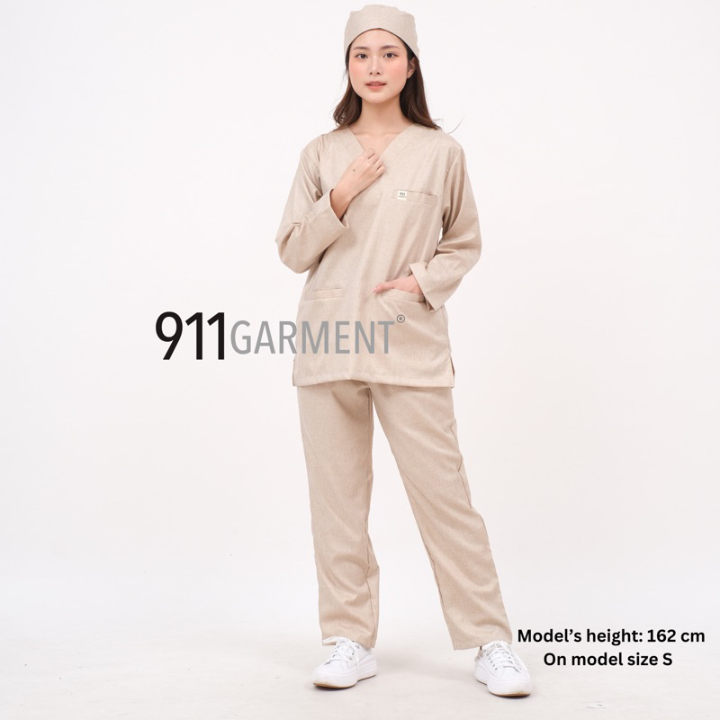 Jual [VOL 2: Two tone/ Denim Edition] SET LONG Scrub Dokter/Baju Jaga Dokter/ Baju OK/ Baju ...