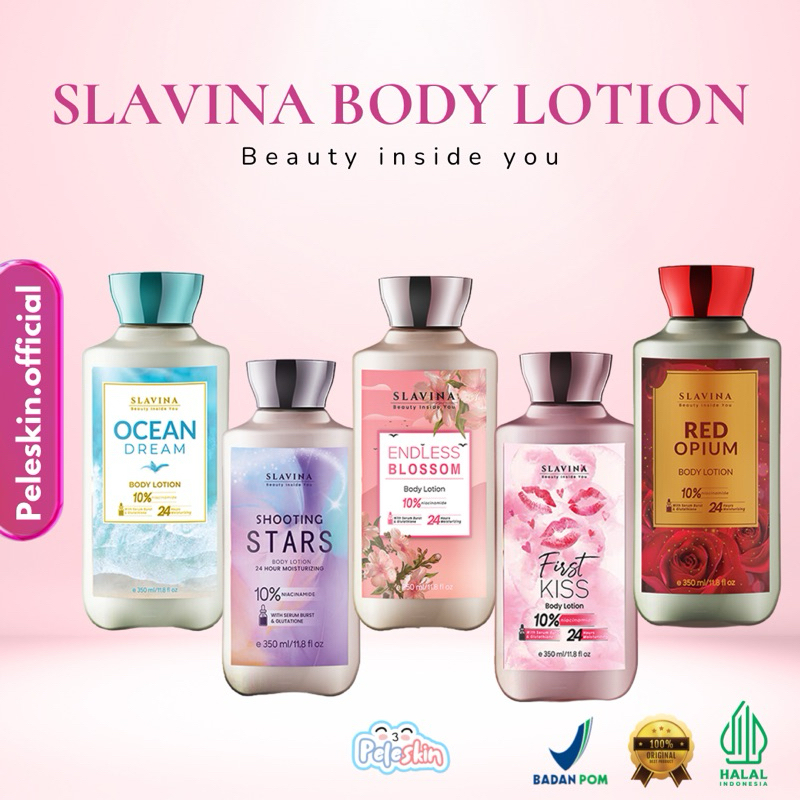 Jual SLAVINA BODY LOTION SERIES 350ml - RED OPIUM / OCEAN DREAM / FIRST KISS / SHOOTING STARS ...